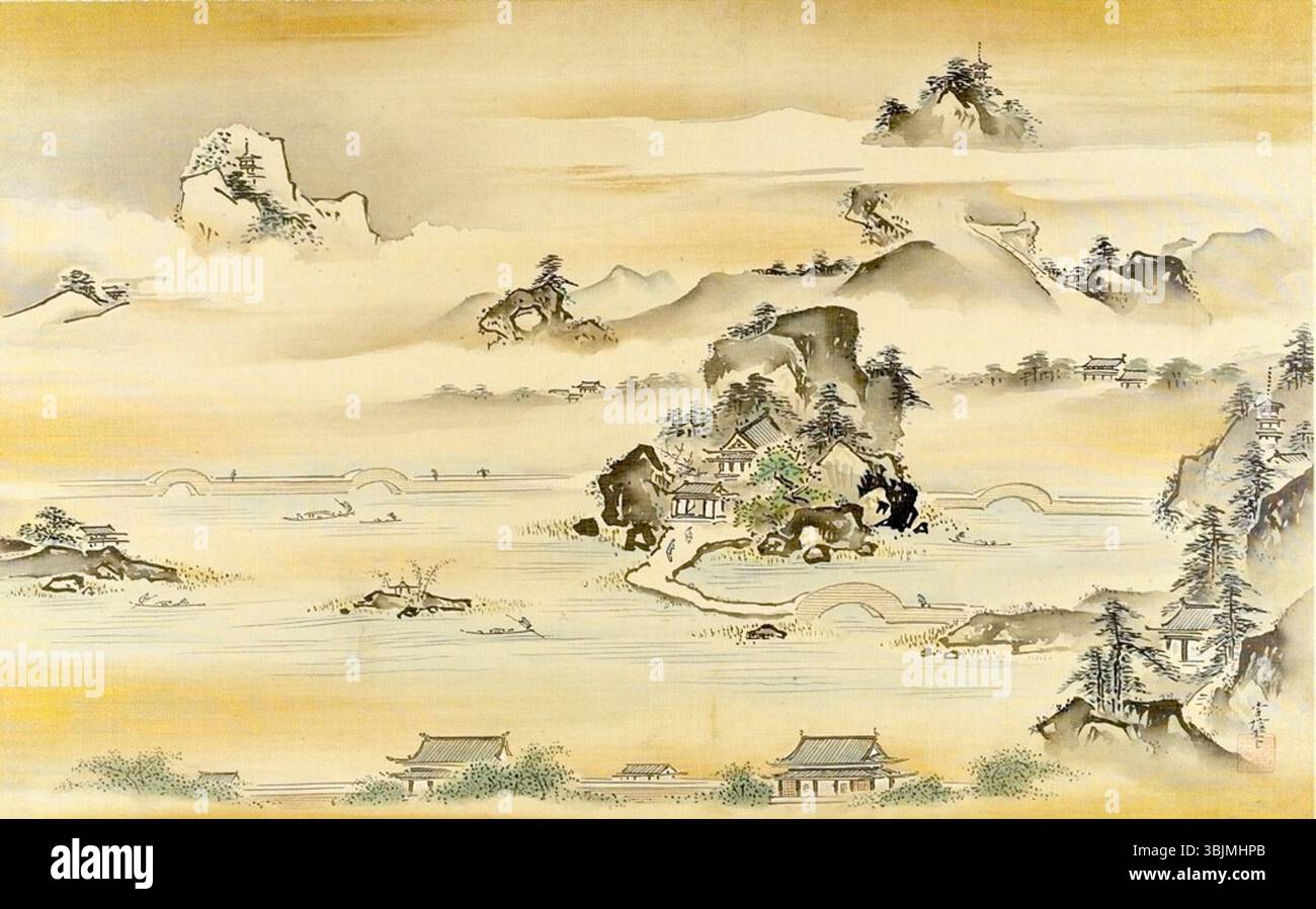 'Eight Views of Xiao Xiang' by Kano Tsunenobu, painted around 1683 ...