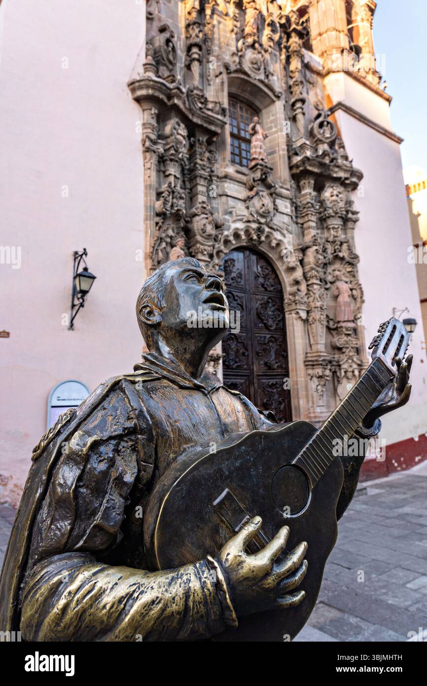 Statue of a University of Guanajuato callejoneadas or Renaissance ...