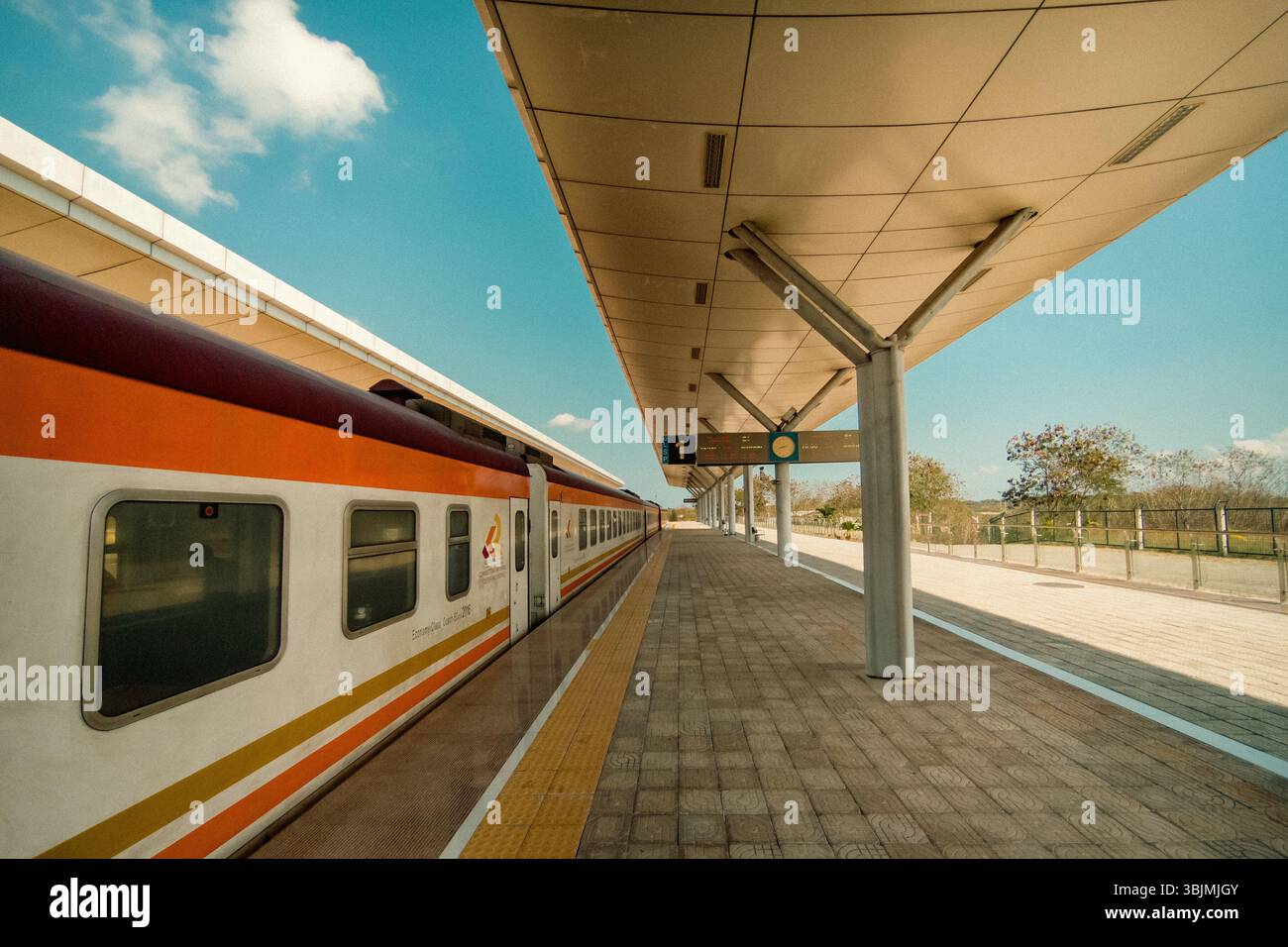 Scenic view of the Standard Gauge Railway train at the station in ...