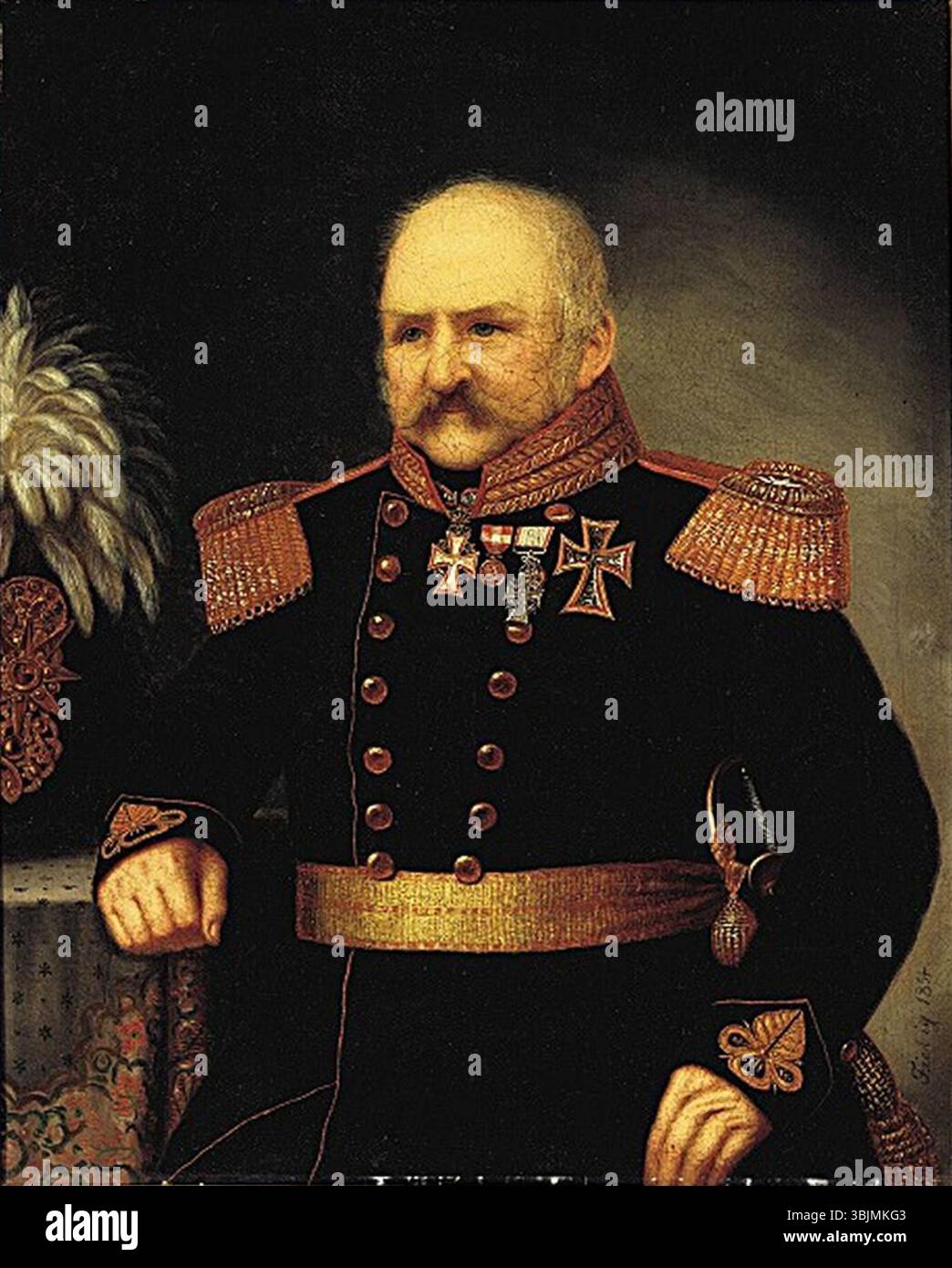 This 1854 oil painting by Carl Fiebig features a portrait of Major ...