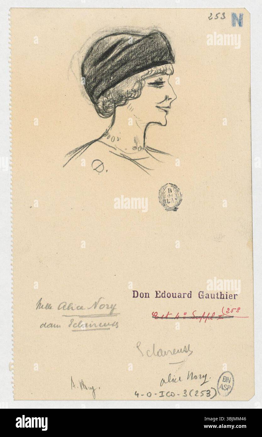 This 1913 drawing by Paul Charles Delaroche illustrates Alice Nory in ...