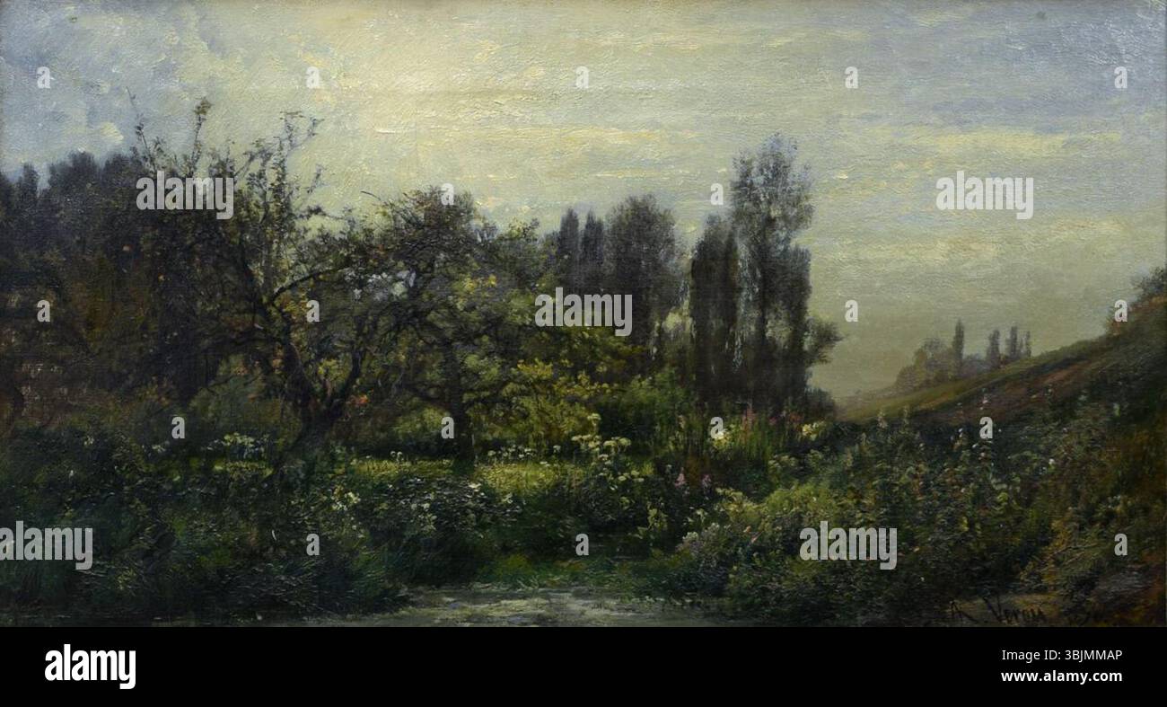 Alexandre René Veron’s 1870 oil painting 'Landscape' portrays a ...