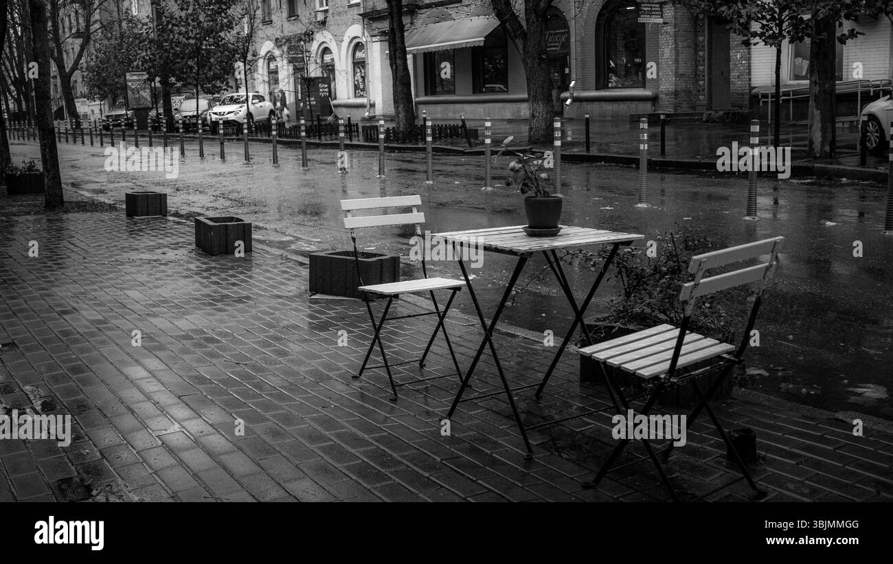 Rainy windy Black and White Stock Photos & Images - Alamy