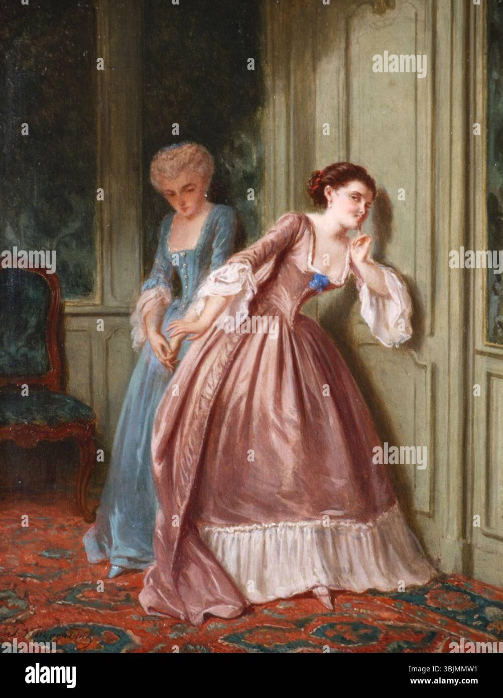 Listening at the door painting hi-res stock photography and images - Alamy