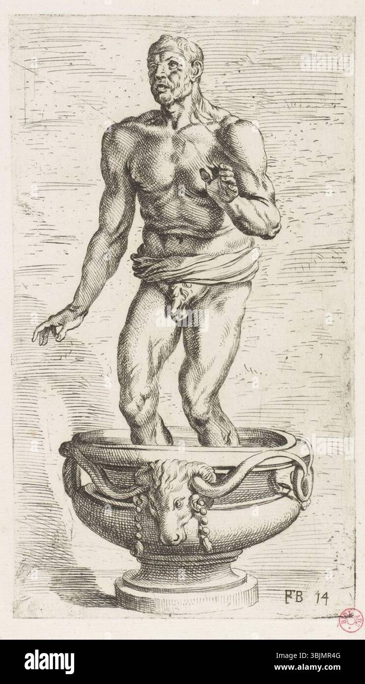 François Perrier’s 1638 engraving 'Muerte de Séneca' is based on a ...