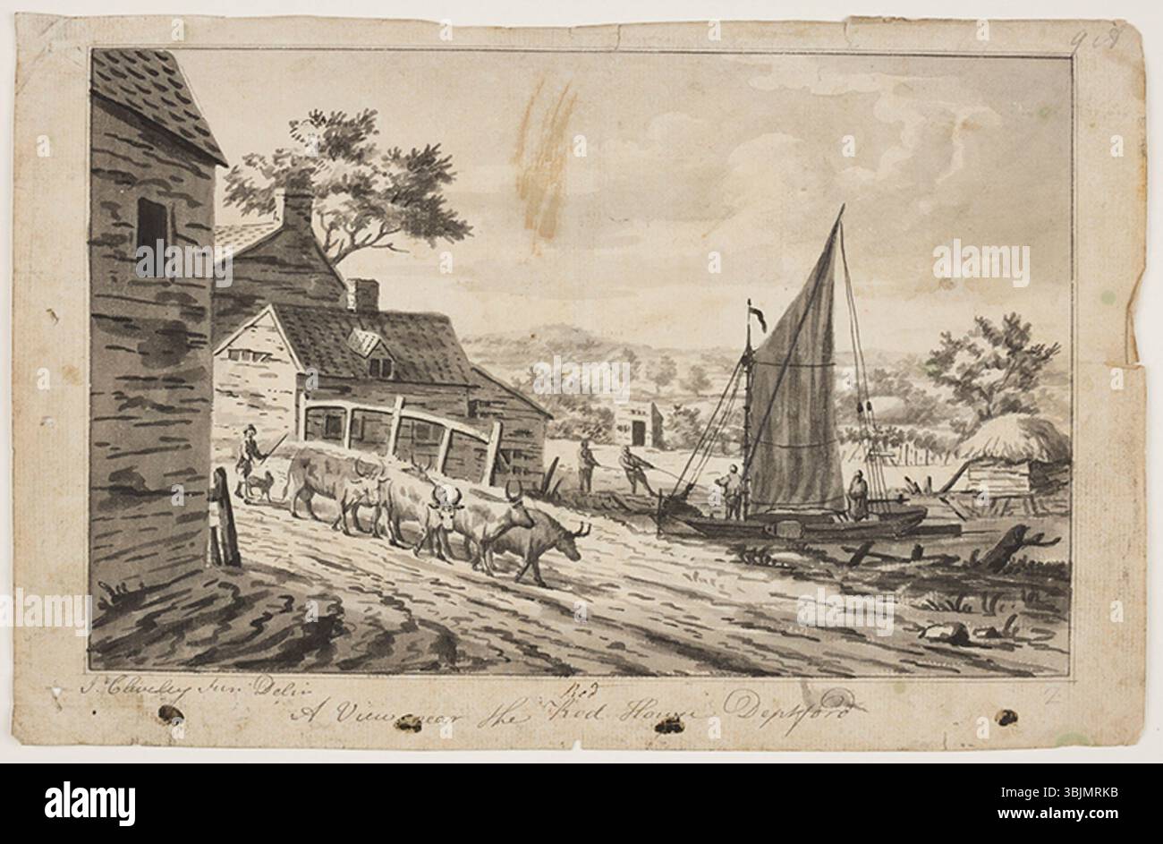 John Cleveley Junior’s 1770 pen and ink drawing titled 'A View near the ...