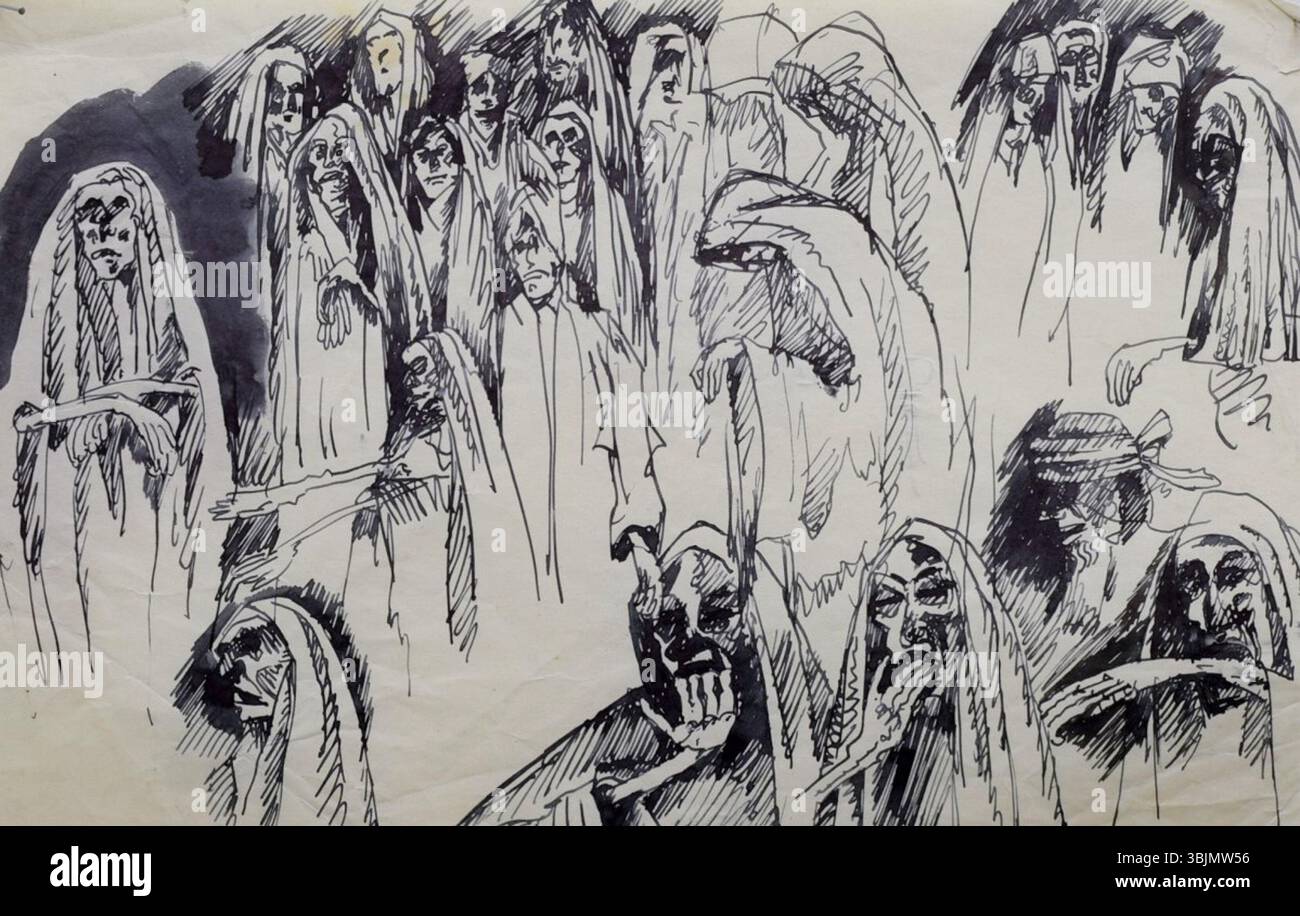 This drawing by Fritz Lederer, part of his Terezín series, illustrates ...