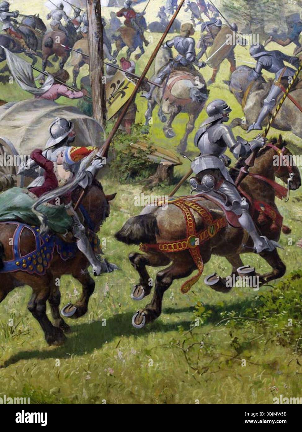 This 1893 detail by Louis Braun captures cavalry units charging across ...