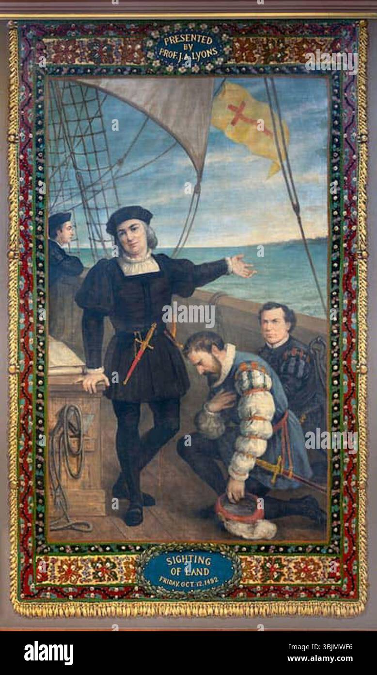 *Sighting of Land, Friday, October 12, 1492* by Luigi Gregori (1819 ...