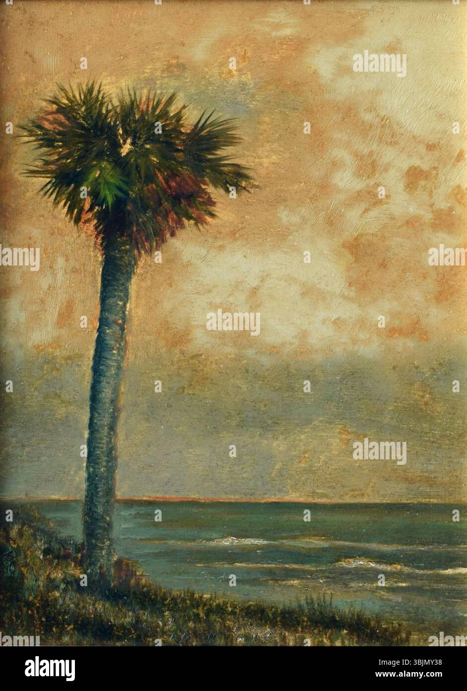 'Palm by the Sea' by Ben Austrian, painted between circa 1905 and 1920 ...