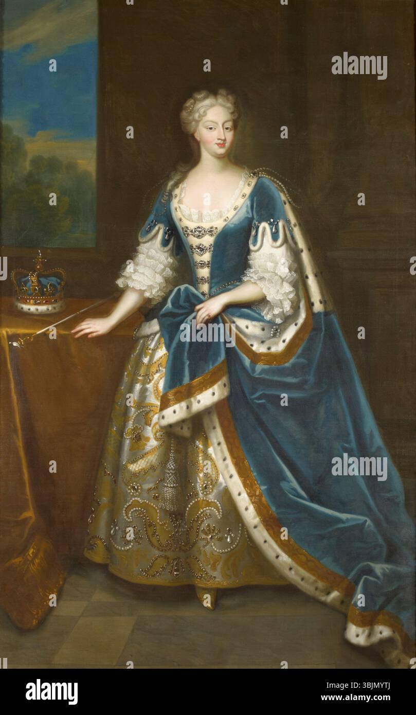 *Caroline of Ansbach* by Enoch Seeman, painted circa 1730, depicts the ...