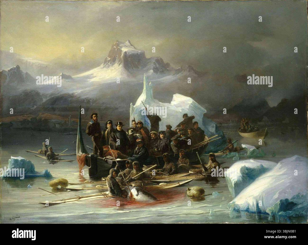 ‘Le prince Napoléon assiste à la chasse au phoque’ by Sébastien Charles ...