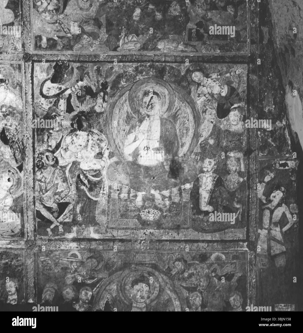 The Kizil mural, located in the Cave of the Painters, depicts a scene ...