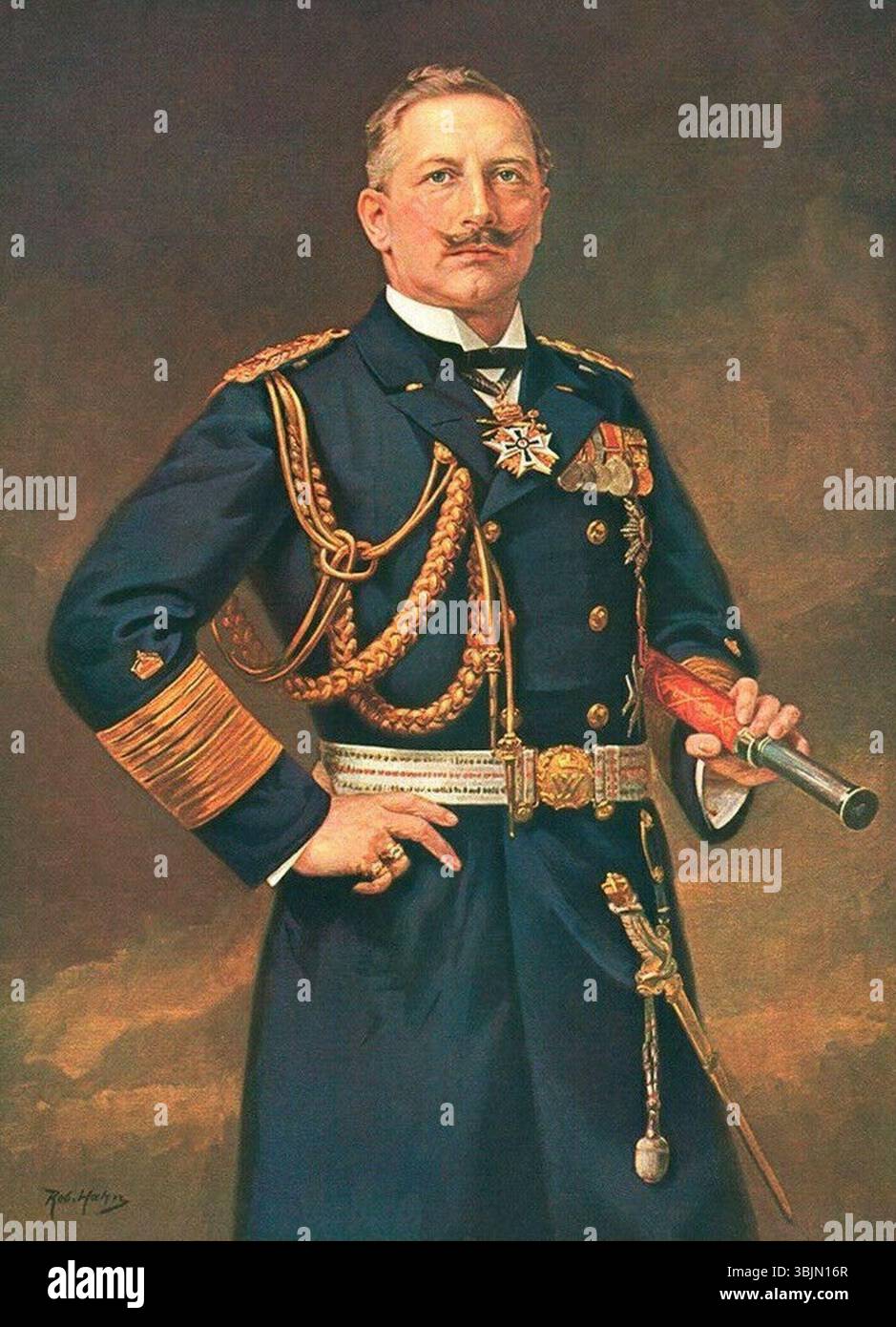 Robert Hahn's portrait of Kaiser Wilhelm II, painted in the early 1900s ...