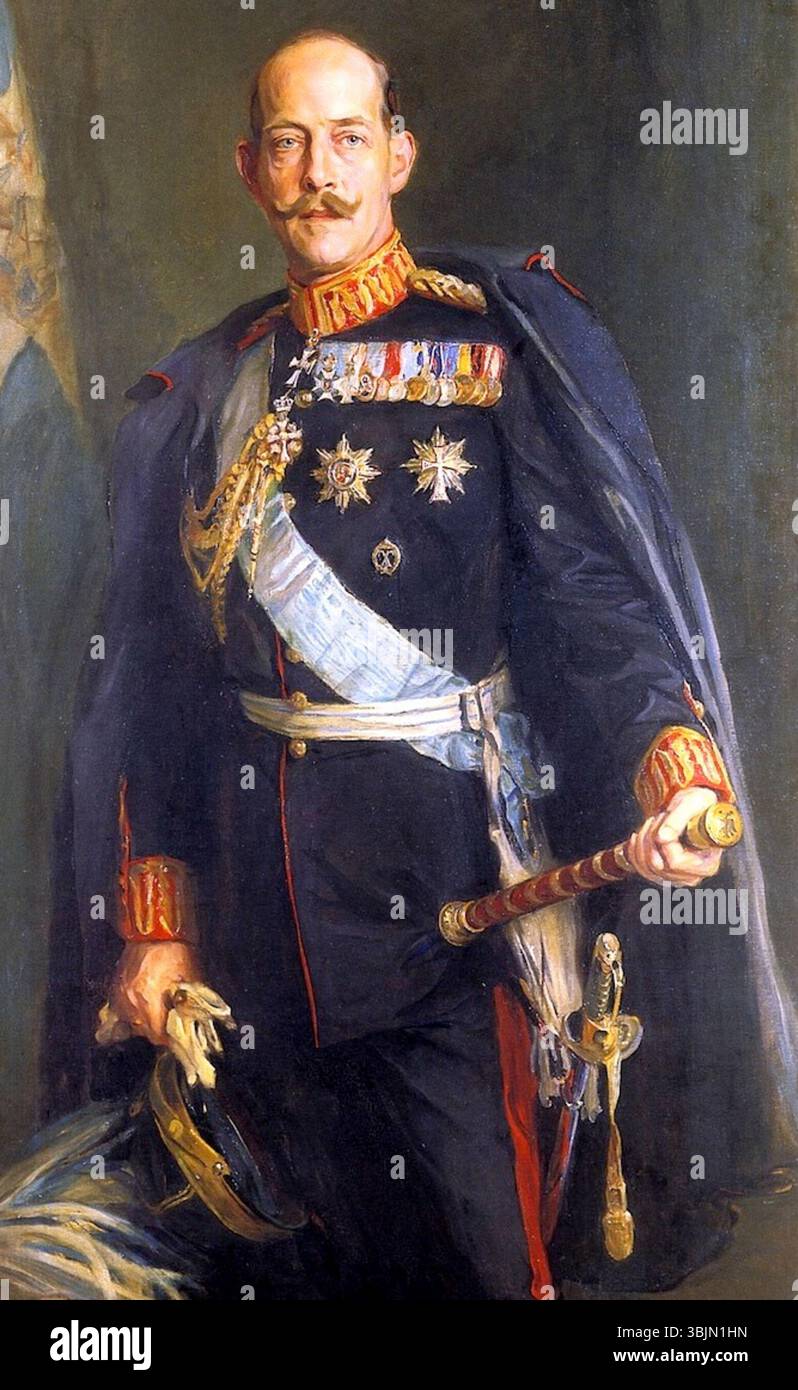 Portrait of King Constantine I of Greece in full military uniform ...