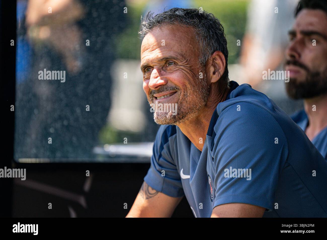 Paris Saint-Germain head coach Luis Enrique during pregame of a 2025 ...