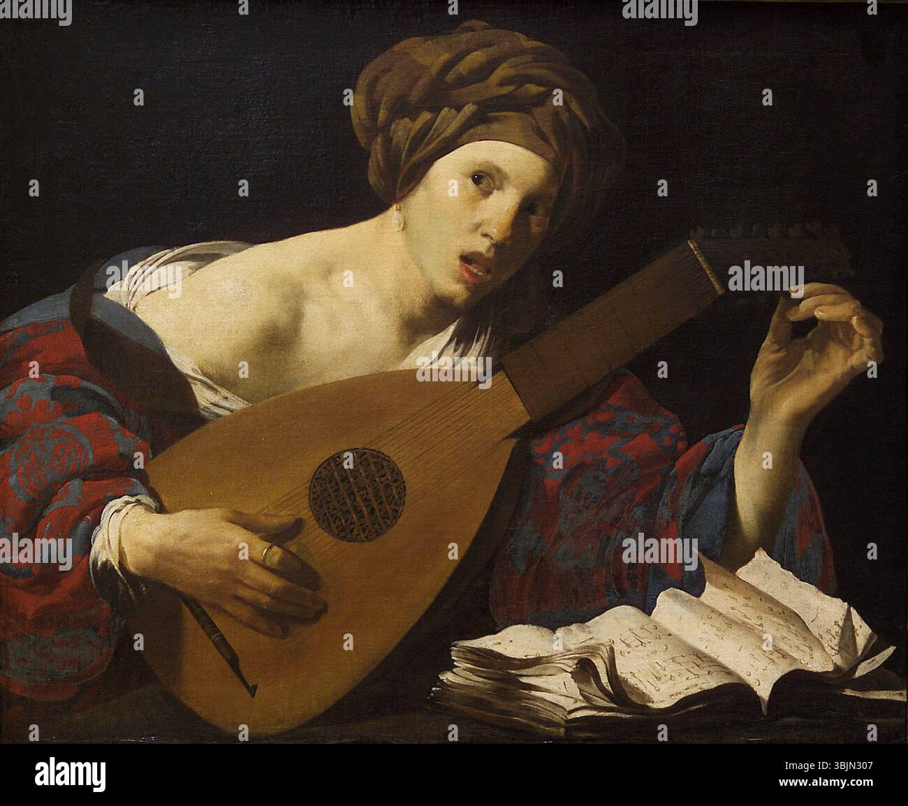 *Lautenspielerin* (Young Woman Tuning a Lute) by Hendrick ter Brugghen ...