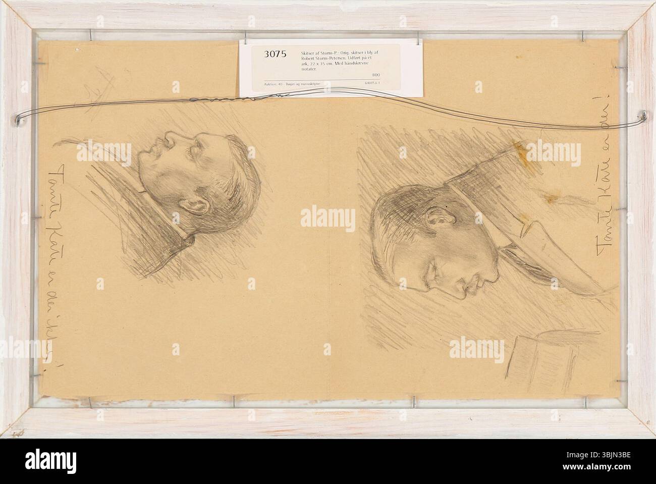 Reverse side sketch by Robert Storm Petersen (1882–1949), pencil on ...