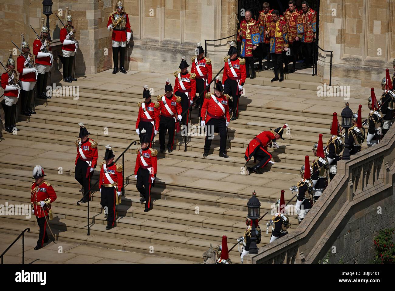 A stumble on the steps of the chapel after the Order Of The Garter ...
