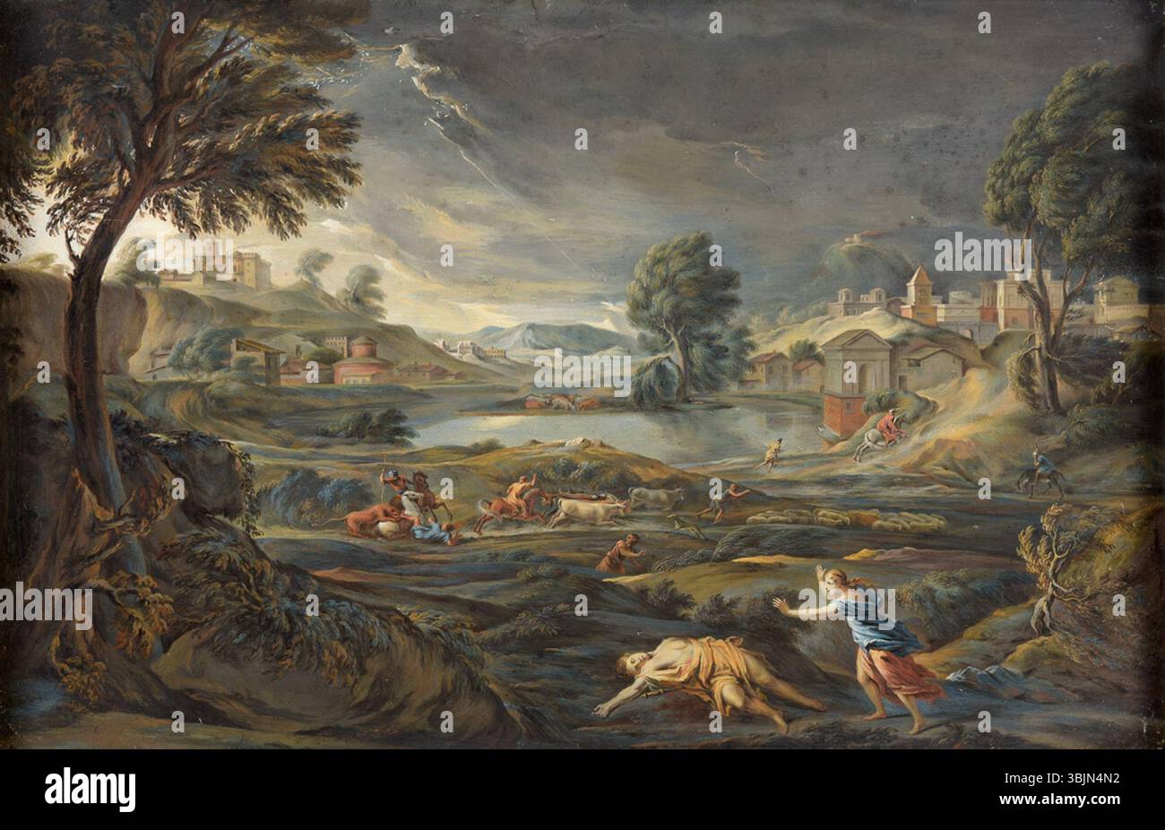 Joseph Goupy’s gouache painting 'Pyramus and Thisbe' depicts the tragic ...