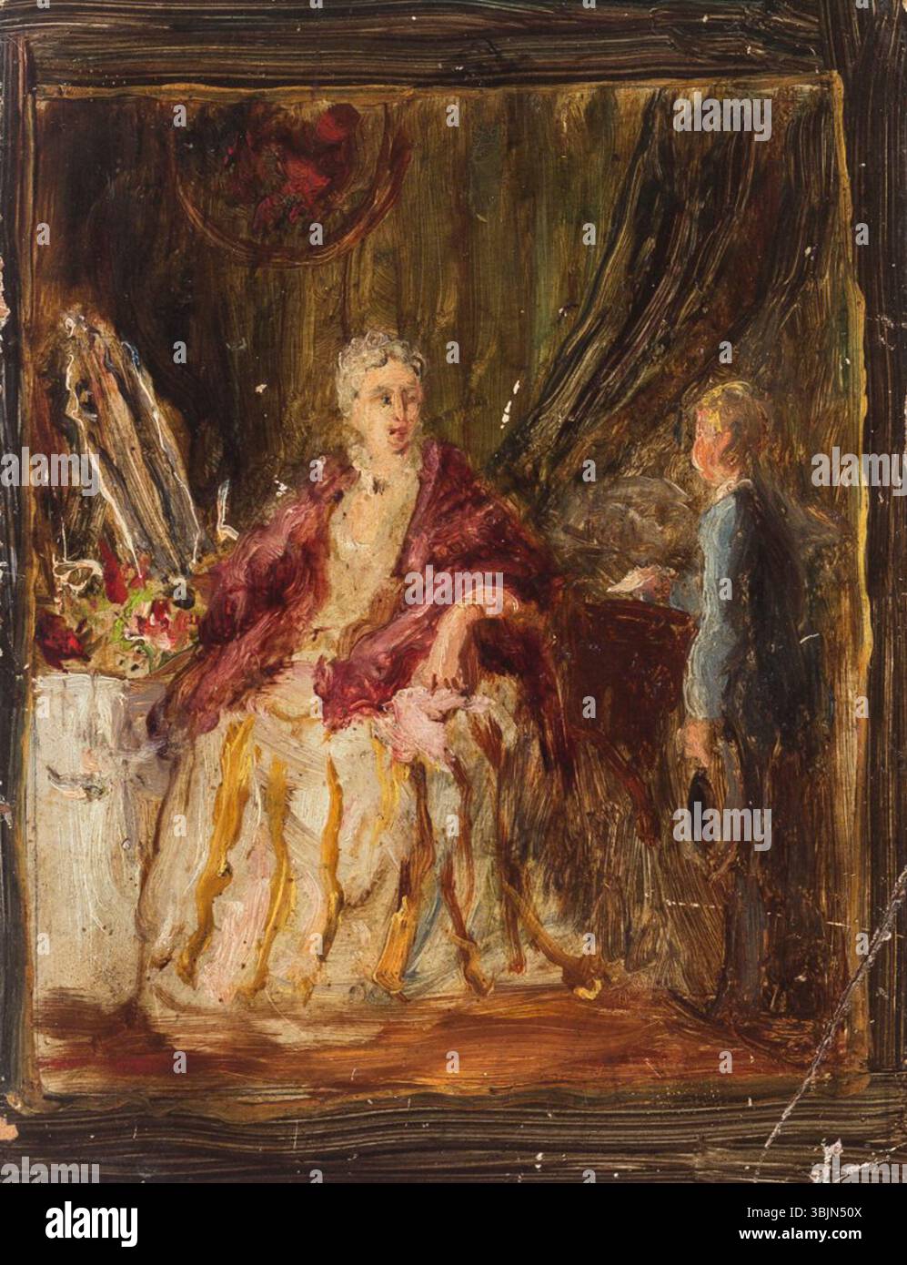 Anna Marie Wirth’s *Bote überbringt einer Dame einen Brief* (before ...