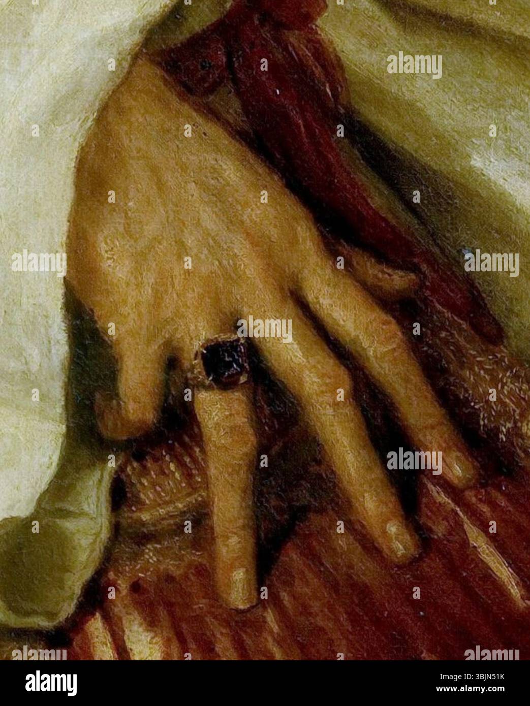 This is a detail from Titian’s portrait of Pope Paul III, showcasing ...