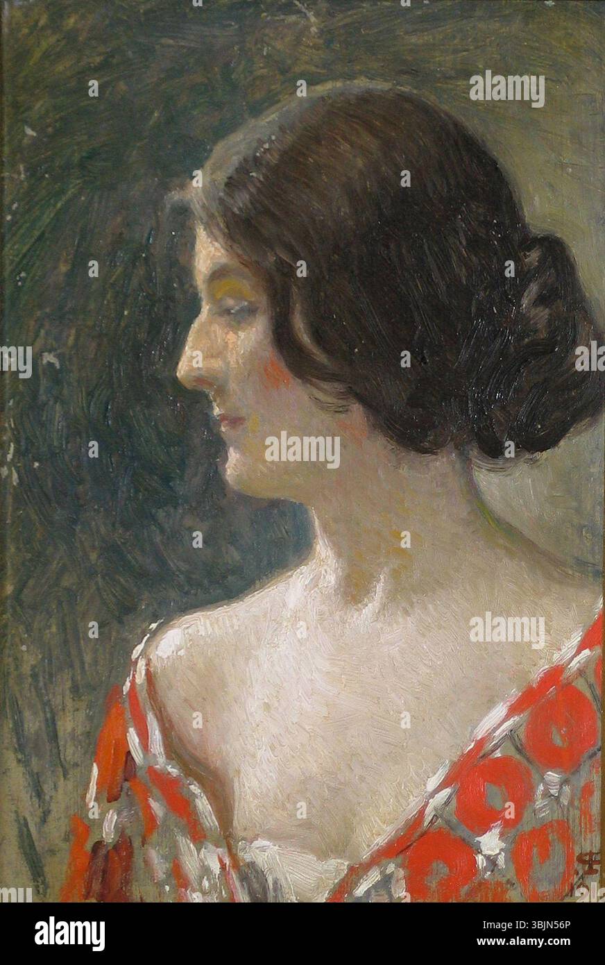 Paul Fischer (1860–1934) painted 'Portræt af Martha Vilhelmine Jensen ...