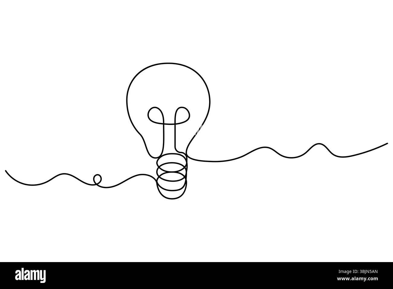 Light Bulb single line drawing of isolated continuous outline idea ...