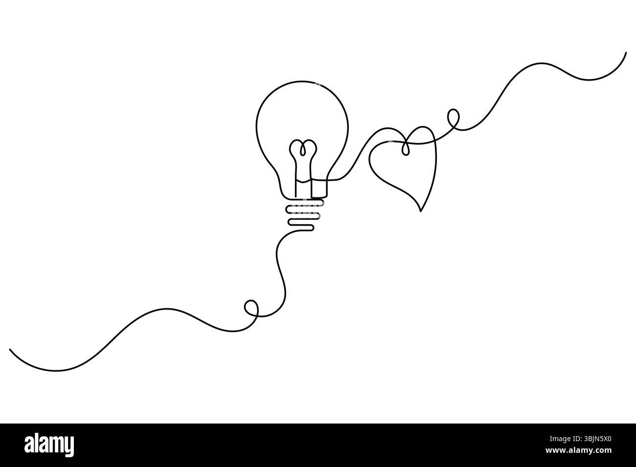 Continuous light bulb one line drawing of isolated outline idea vector ...