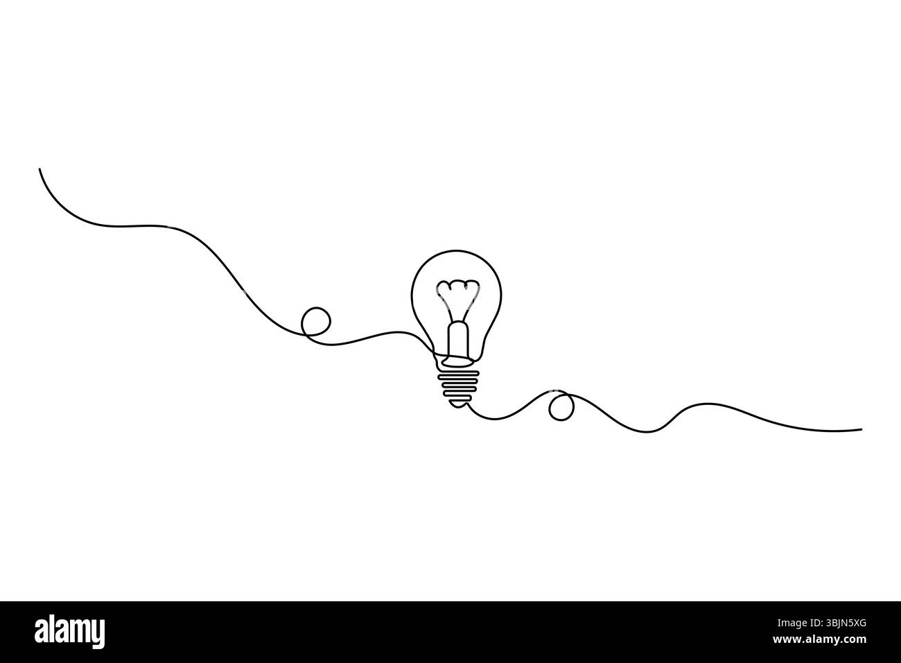 Continuous light bulb one line drawing of isolated outline idea vector ...