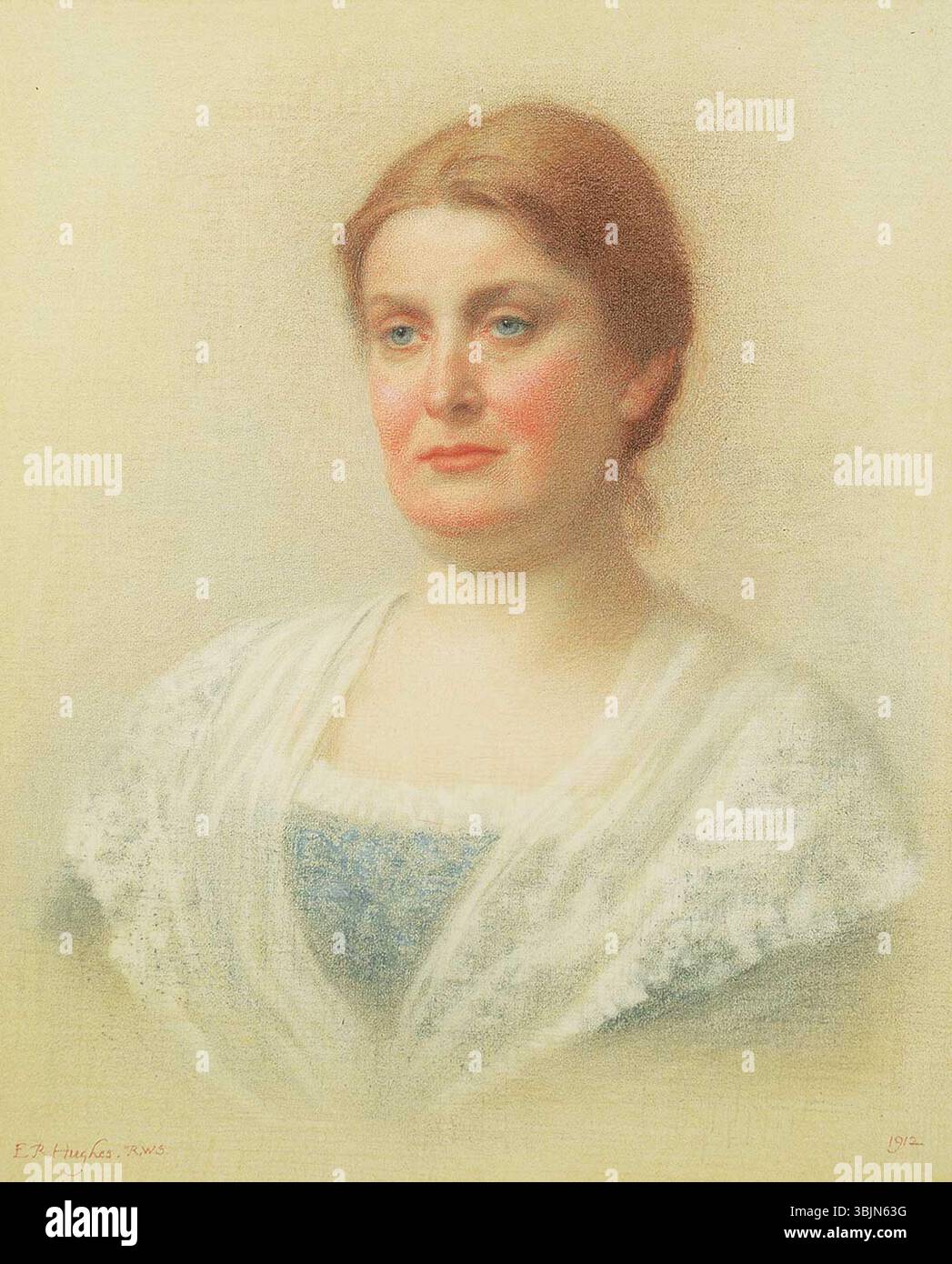 Pastel portrait of Marion Fry Pease, daughter of Thomas Pease, created ...