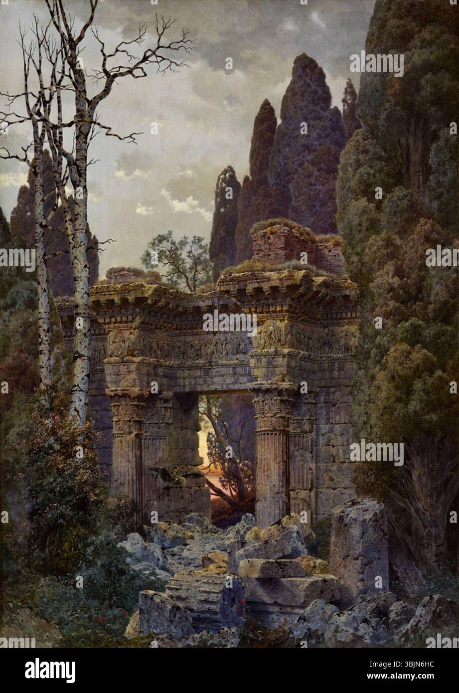 Ferdinand Knab (1834–1902) painted 'Römische Ruine' (Roman Ruins) in ...