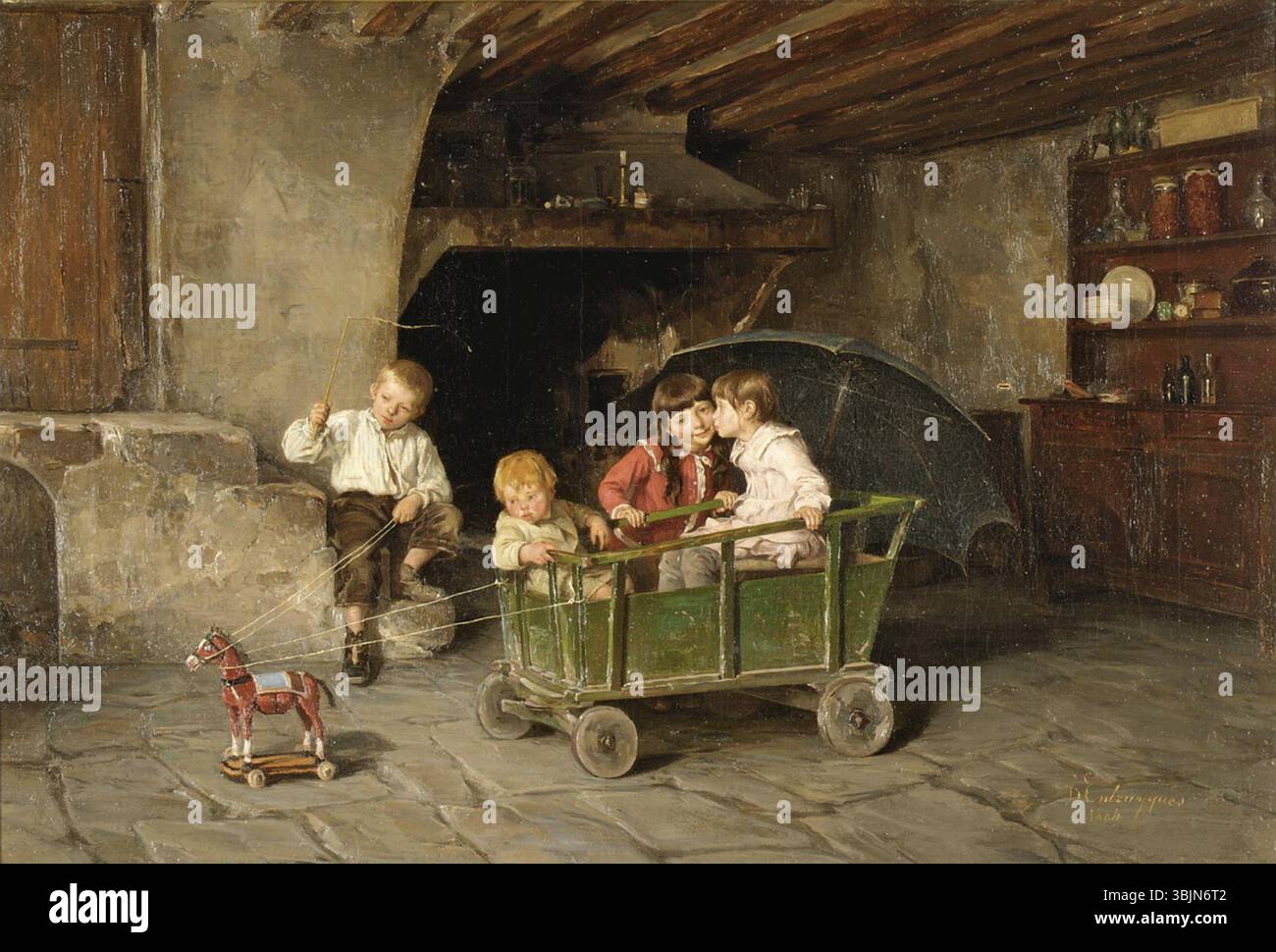 Charles Bertrand d'Entraygues’ 'Children Playing' (1884), also known as ...