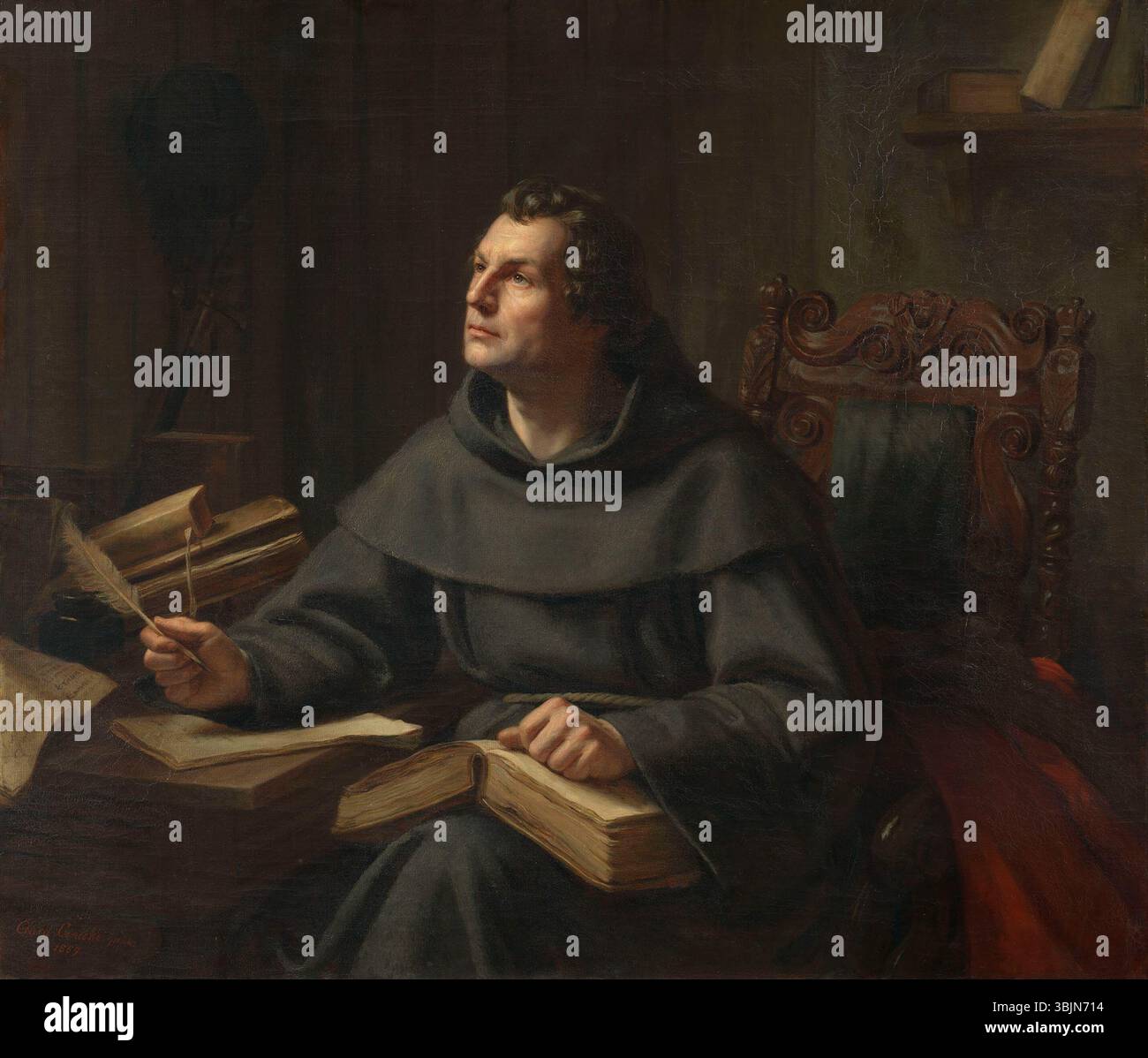This 1857 oil painting by Clara Oenicke depicts Martin Luther, the 16th ...