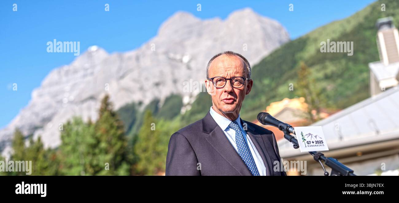 G7 Gipfel der Regierungschefs Kanada Friedrich merz 16.05.2025, Canada, Alberta, Village ...