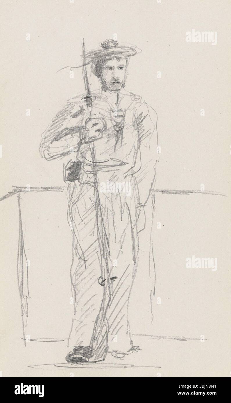 A pencil drawing by Henri de Toulouse-Lautrec from around 1879-1880 ...