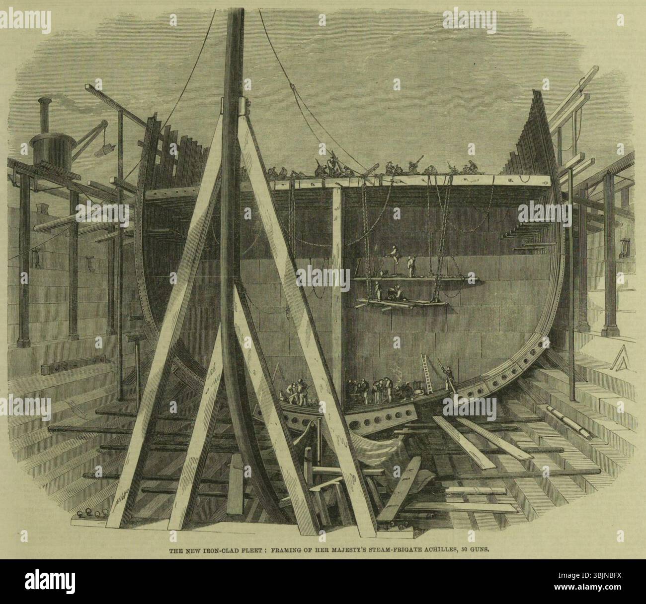 This wood engraving, created by Edwin Weedon in 1862, depicts the ...