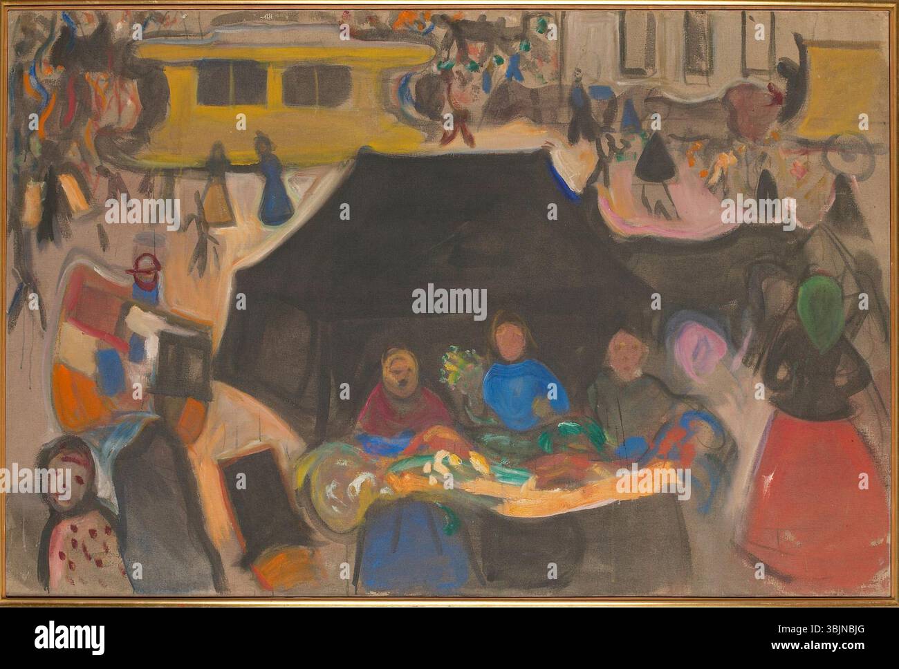 *The Hearse on Potsdamer Platz* by Edvard Munch (1902) depicts a hearse ...