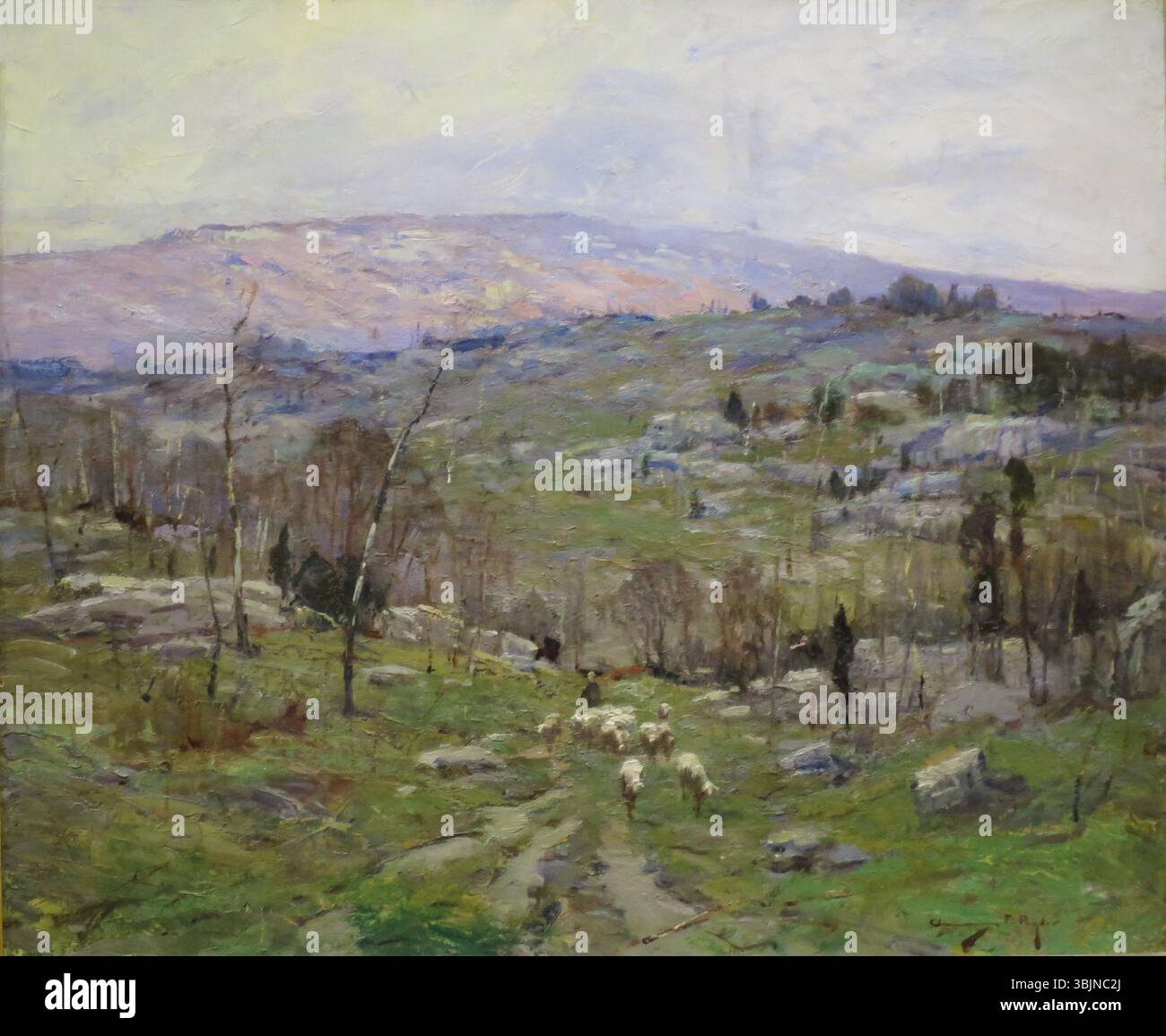 'Shepherds with Sheep,' an oil on canvas painting by Chauncey Foster ...