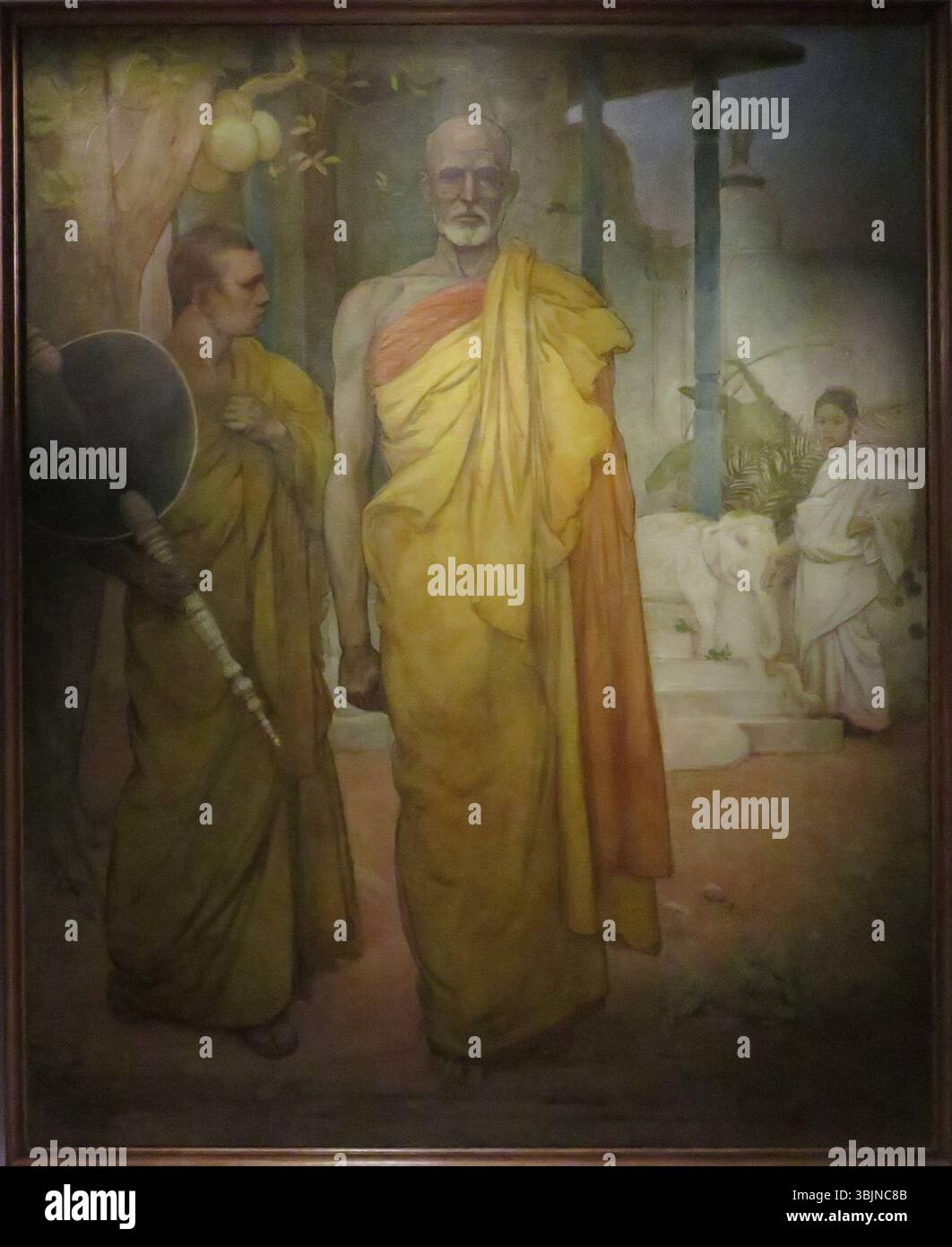 The painting *Bonzes de Colombo* by Félix Élie Régamey, from circa 1877 ...