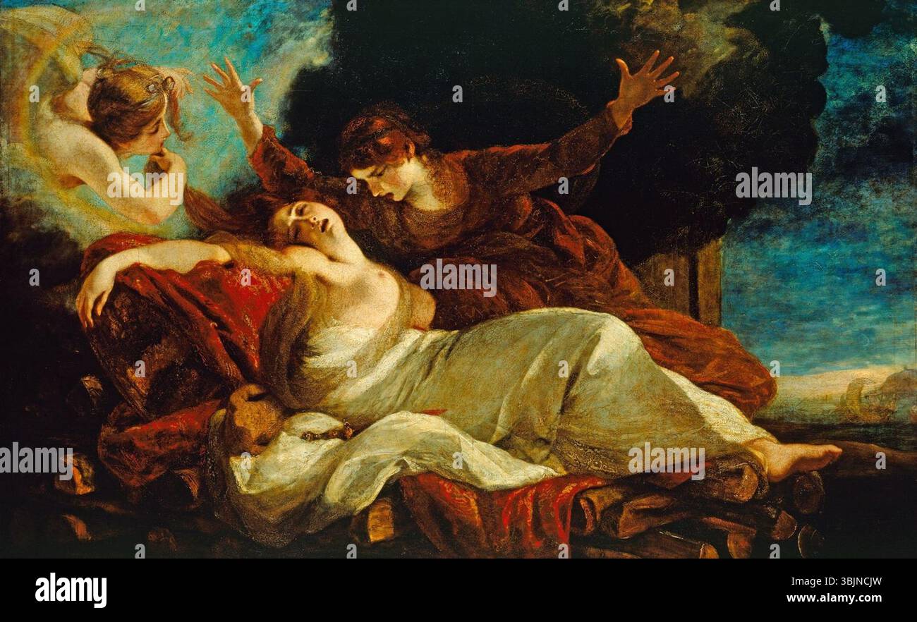 Sir Joshua Reynolds’ painting 'The Death of Dido' (1775-1781) depicts the tragic end of the ...
