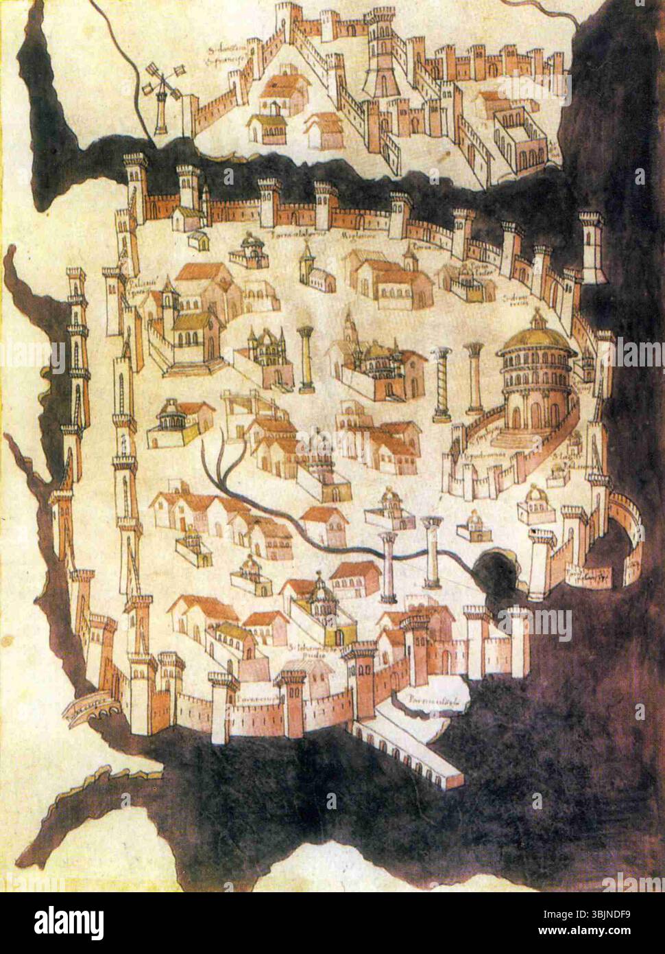 Cristoforo Buondelmonti’s 15th-century map of Constantinople ...