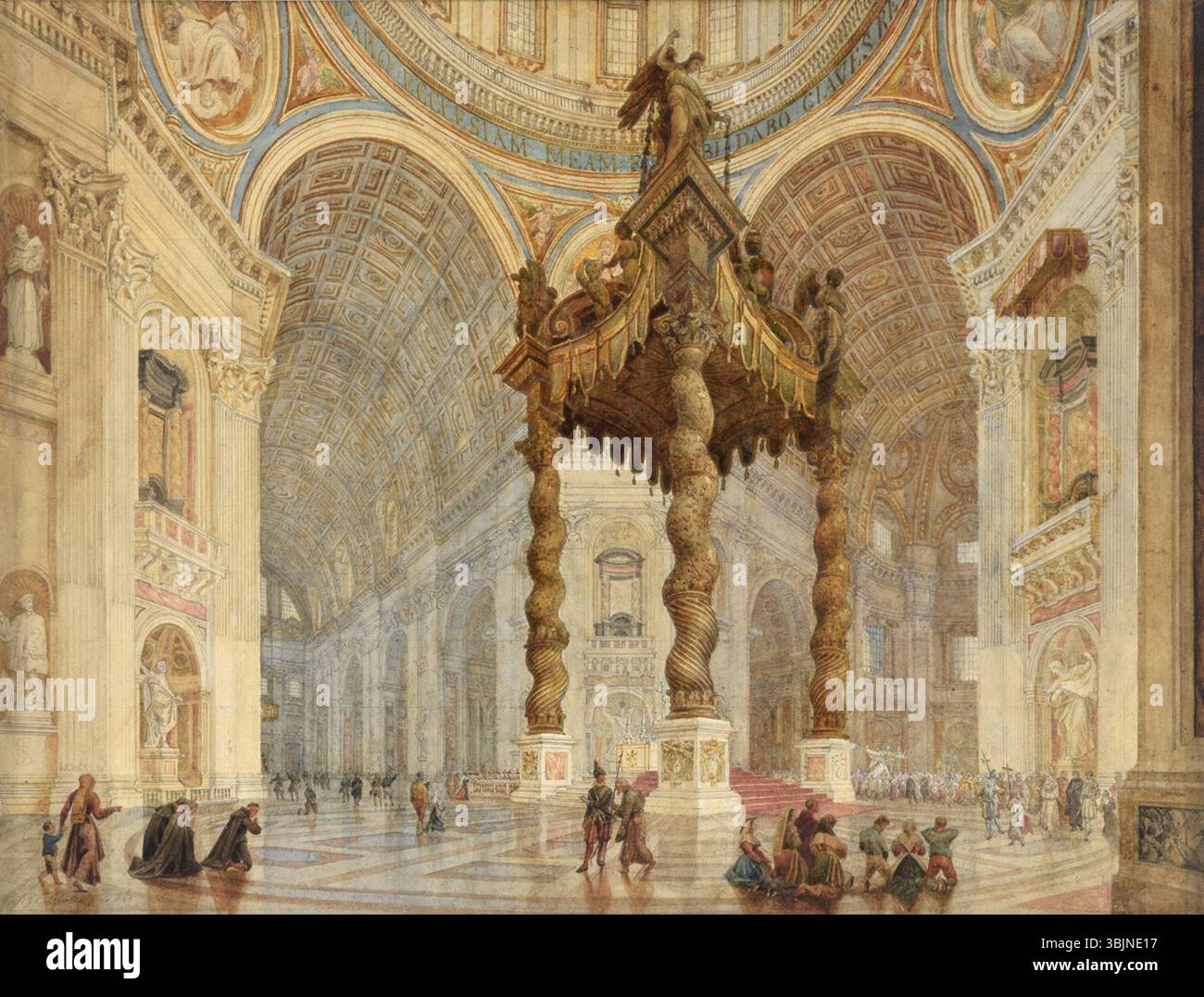 'Innenansicht des Petersdoms' by Johann Karl Schultz, created before ...