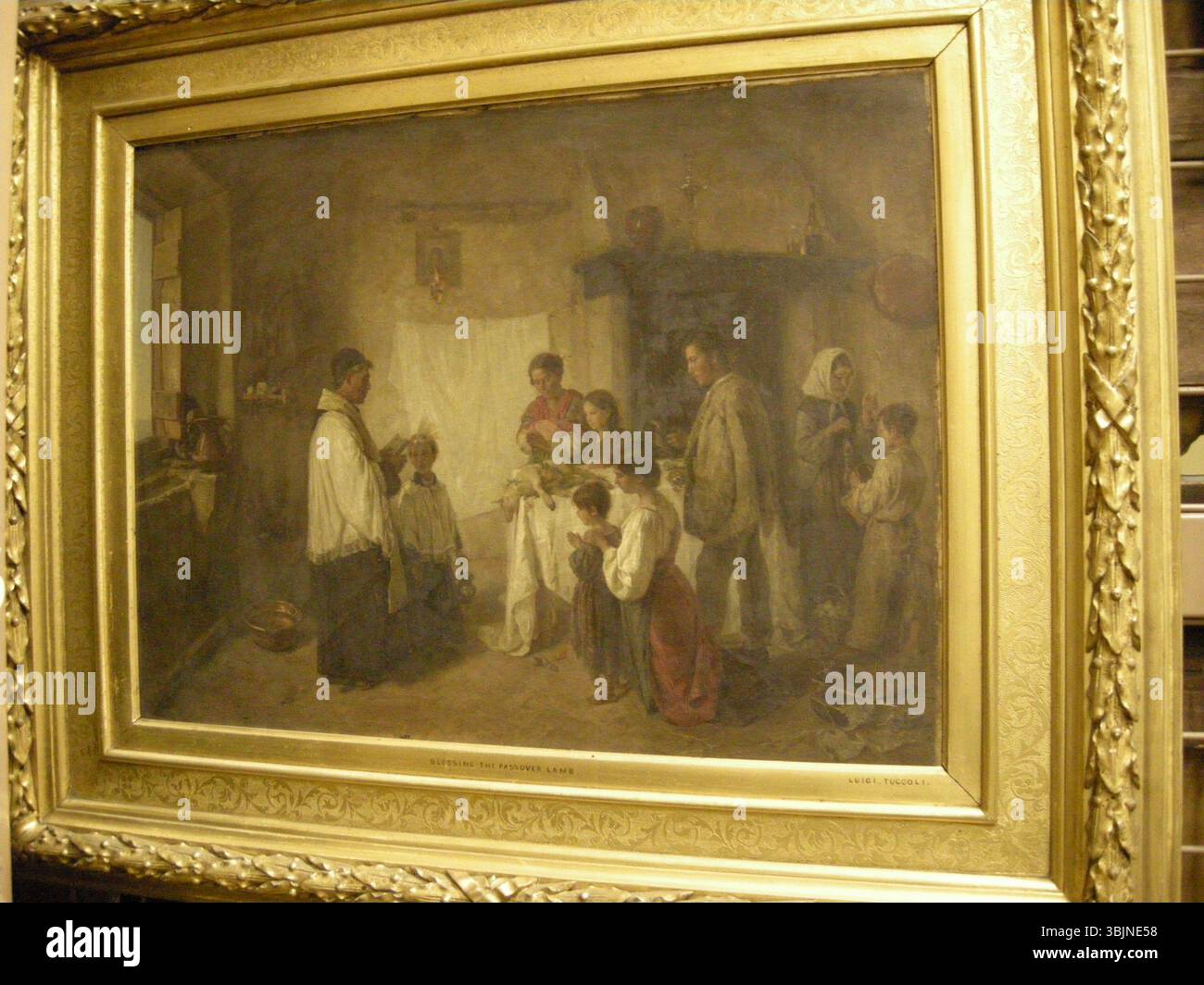 Luigi Zuccoli (1815–1876) painted 'Blessing the Passover Lamb' between ...