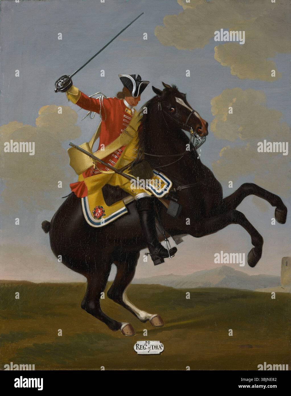 David Morier’s oil on canvas 'Private, 10th Dragoons, 1751' depicts a ...
