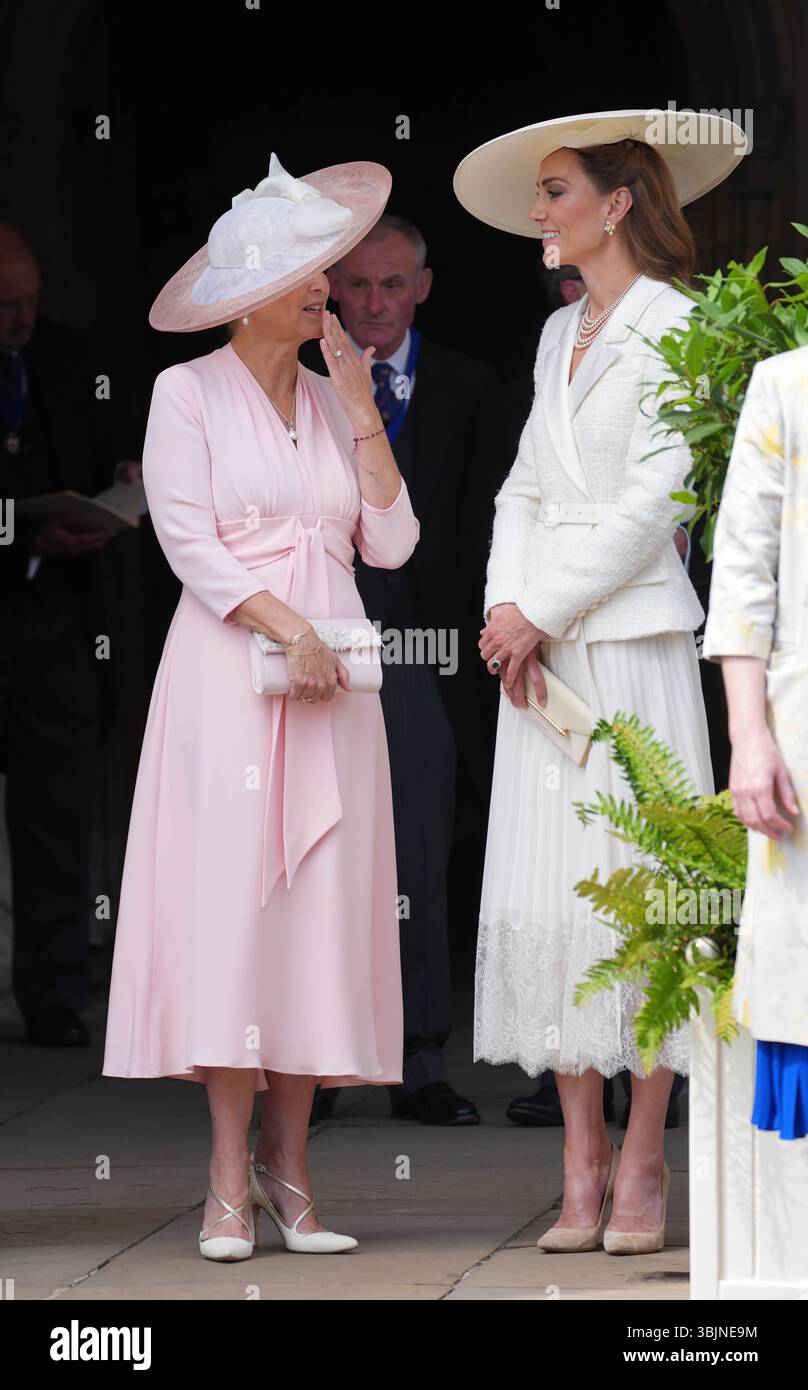 The Duchess of Edinburgh (left) and the Princess of Wales attending the ...