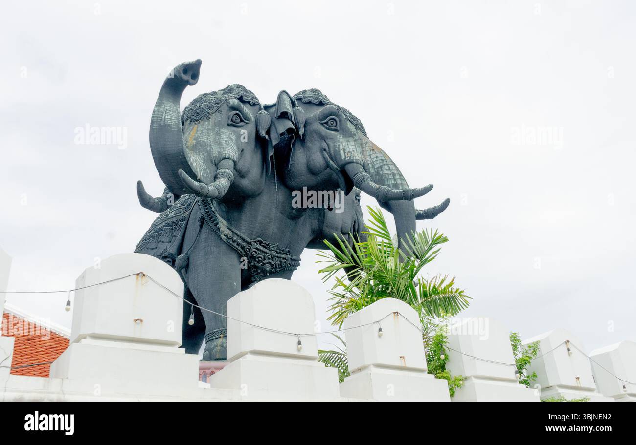 Three headed Elephant from Erawan Museum Stock Photo - Alamy