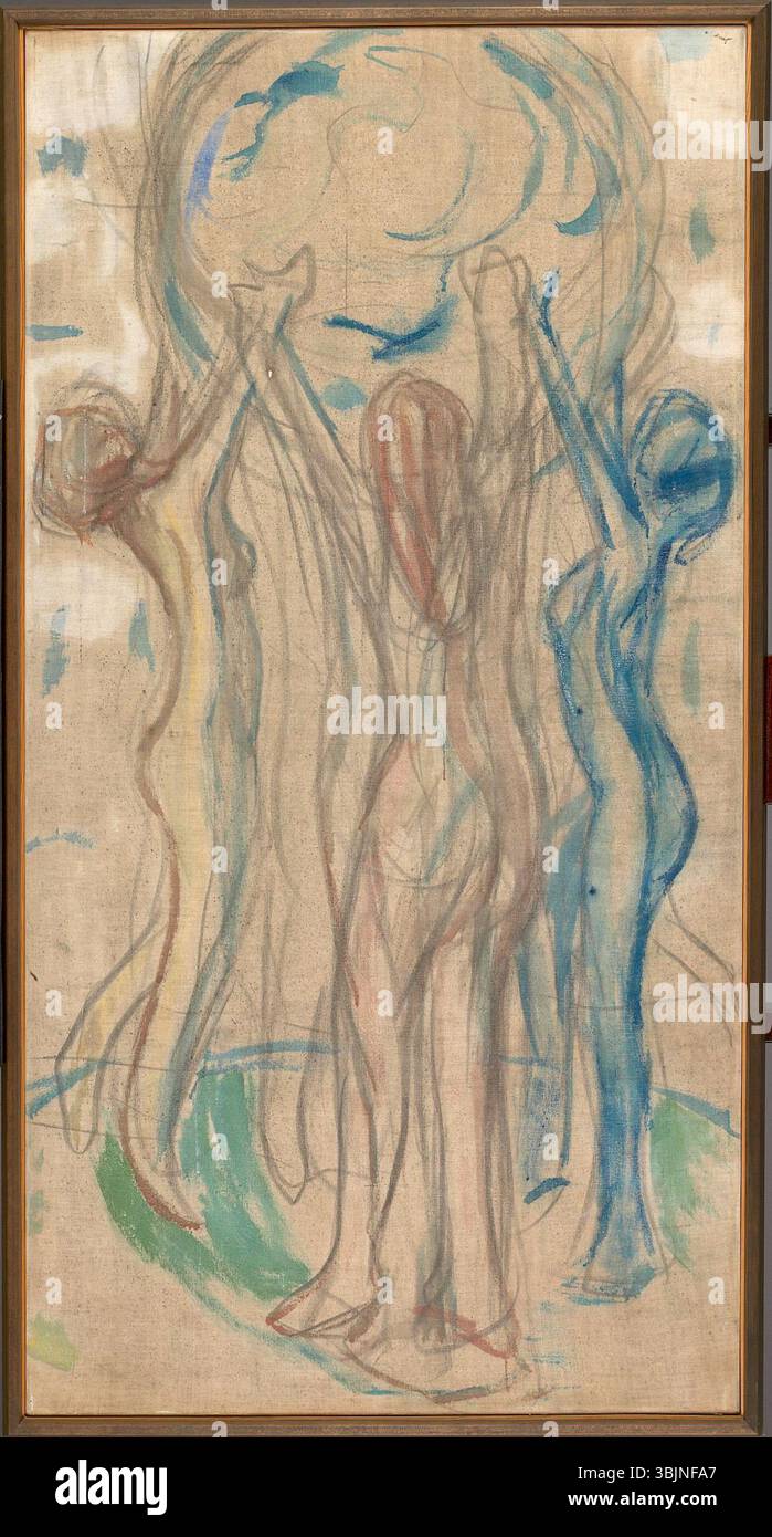 'Geography' by Edvard Munch, painted in 1909, combines tempera and ...