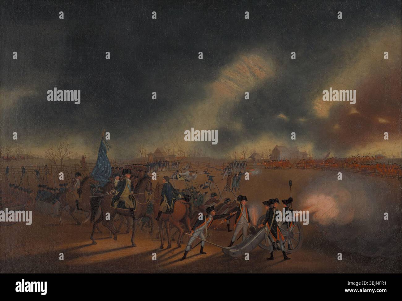 James Peale's oil painting 'The Battle of Princeton' depicts the ...