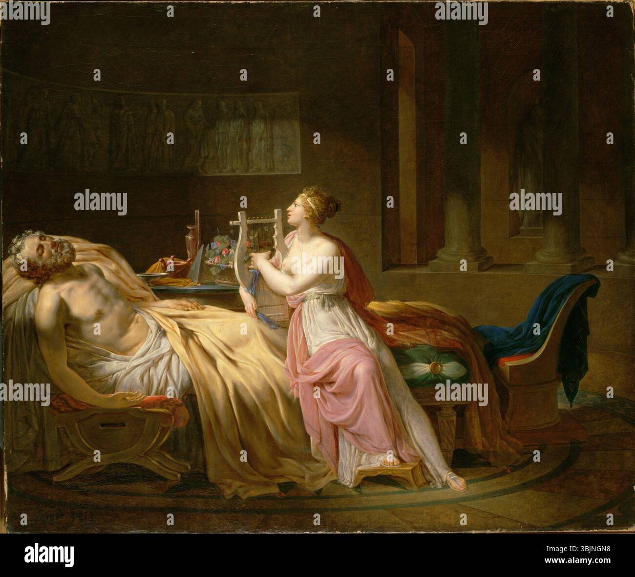 The 'Circle of Jacques-Louis David' painted 'Calliope Mourning Homer ...